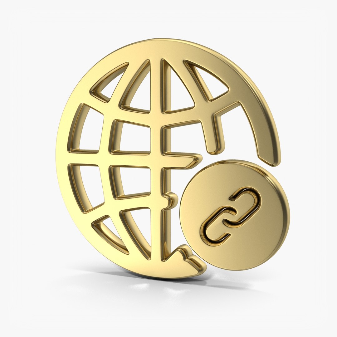 3D model Global Web Link Symbol Gold - TurboSquid 2065317