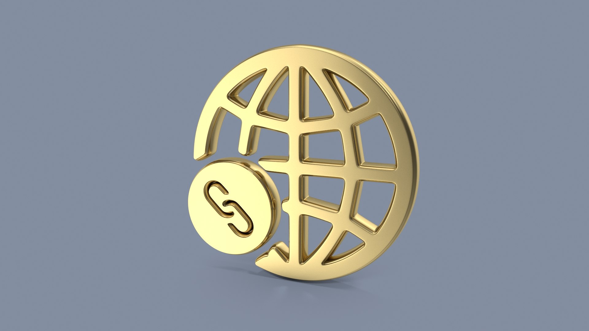 3D Model Global Web Link Symbol Gold - TurboSquid 2065317