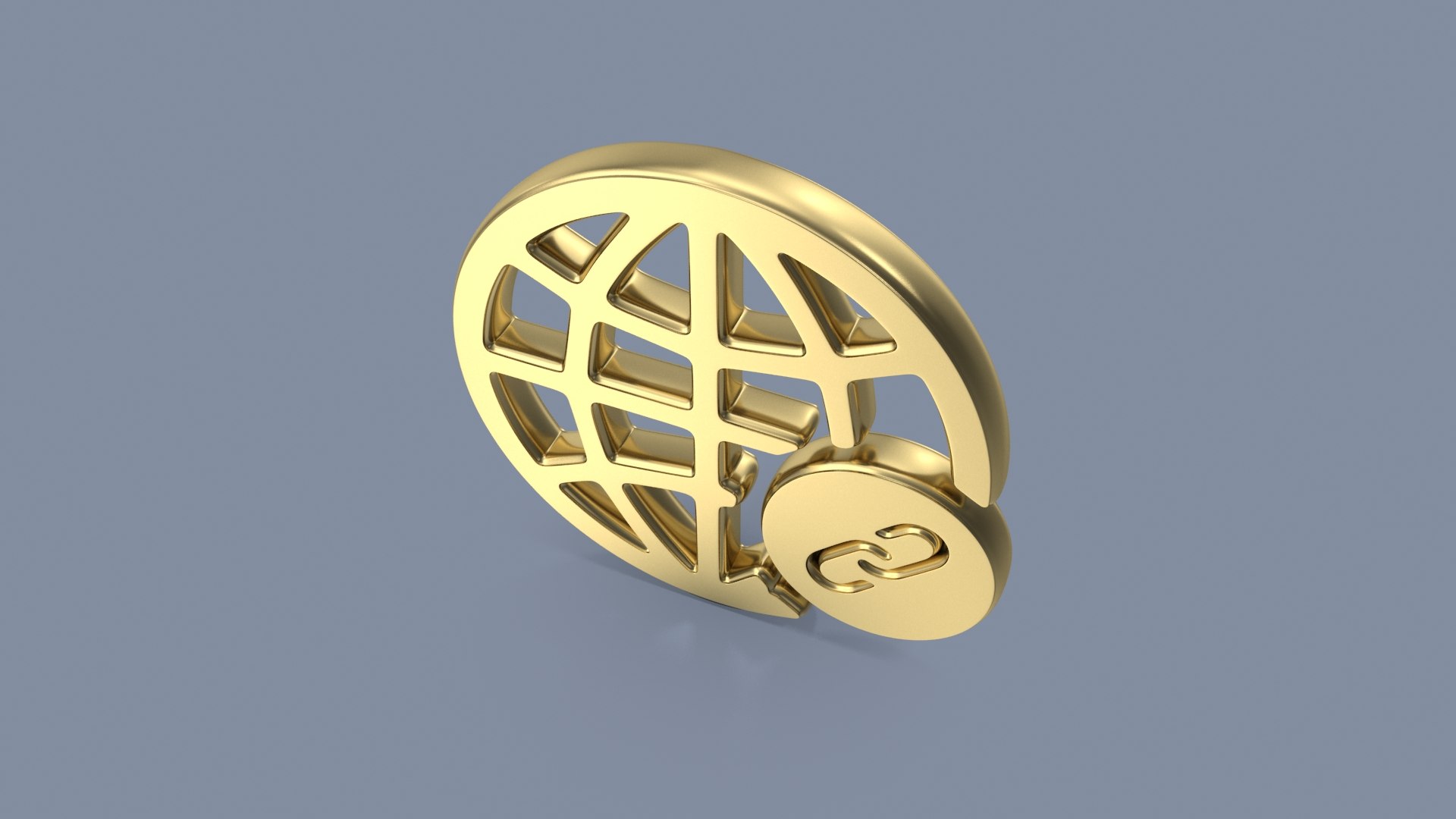 3D Model Global Web Link Symbol Gold - TurboSquid 2065317