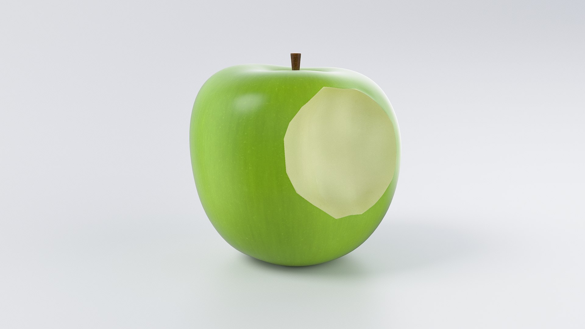 modelo 3d Cartoon Bitten Green Apple - TurboSquid 2086539
