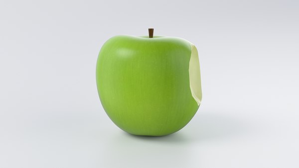 modelo 3d Cartoon Bitten Green Apple - TurboSquid 2086539