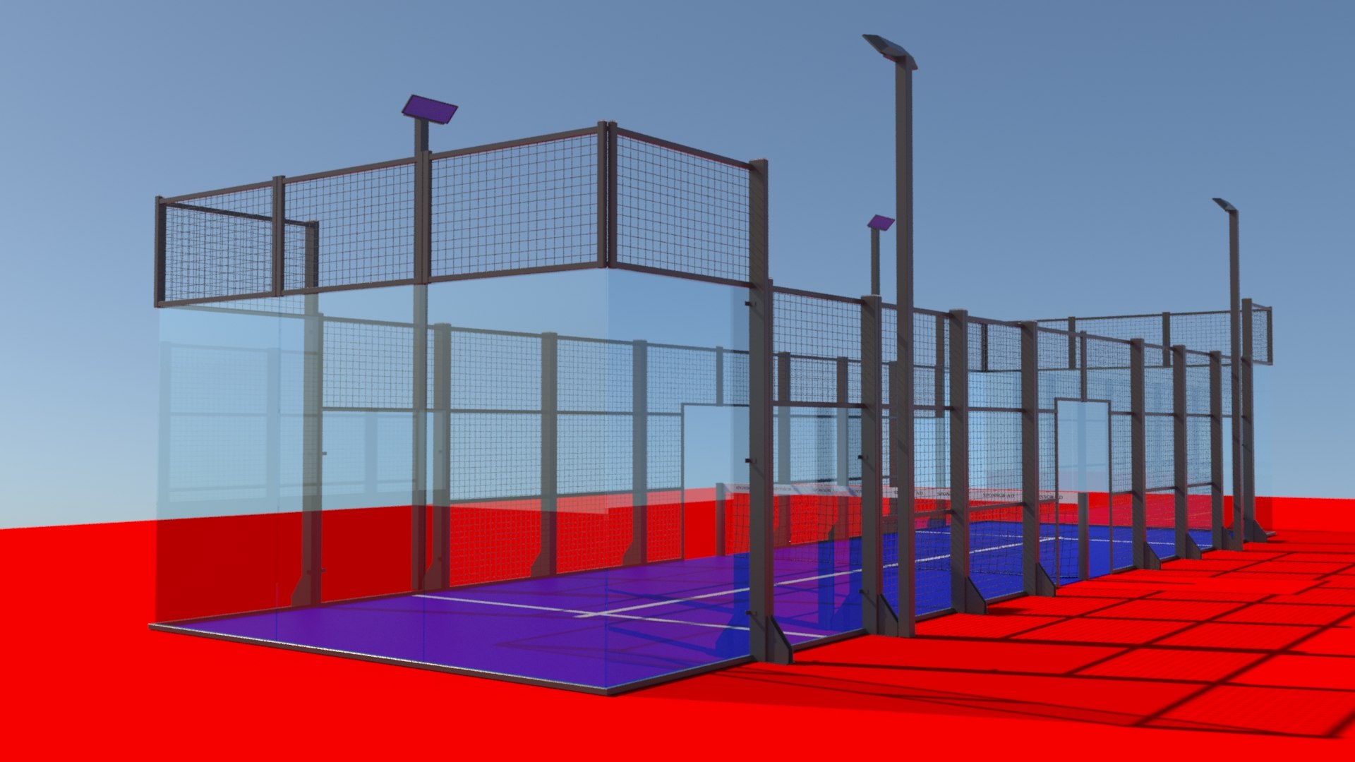 Panoramic Padel Court Single 3D Model - TurboSquid 1866323