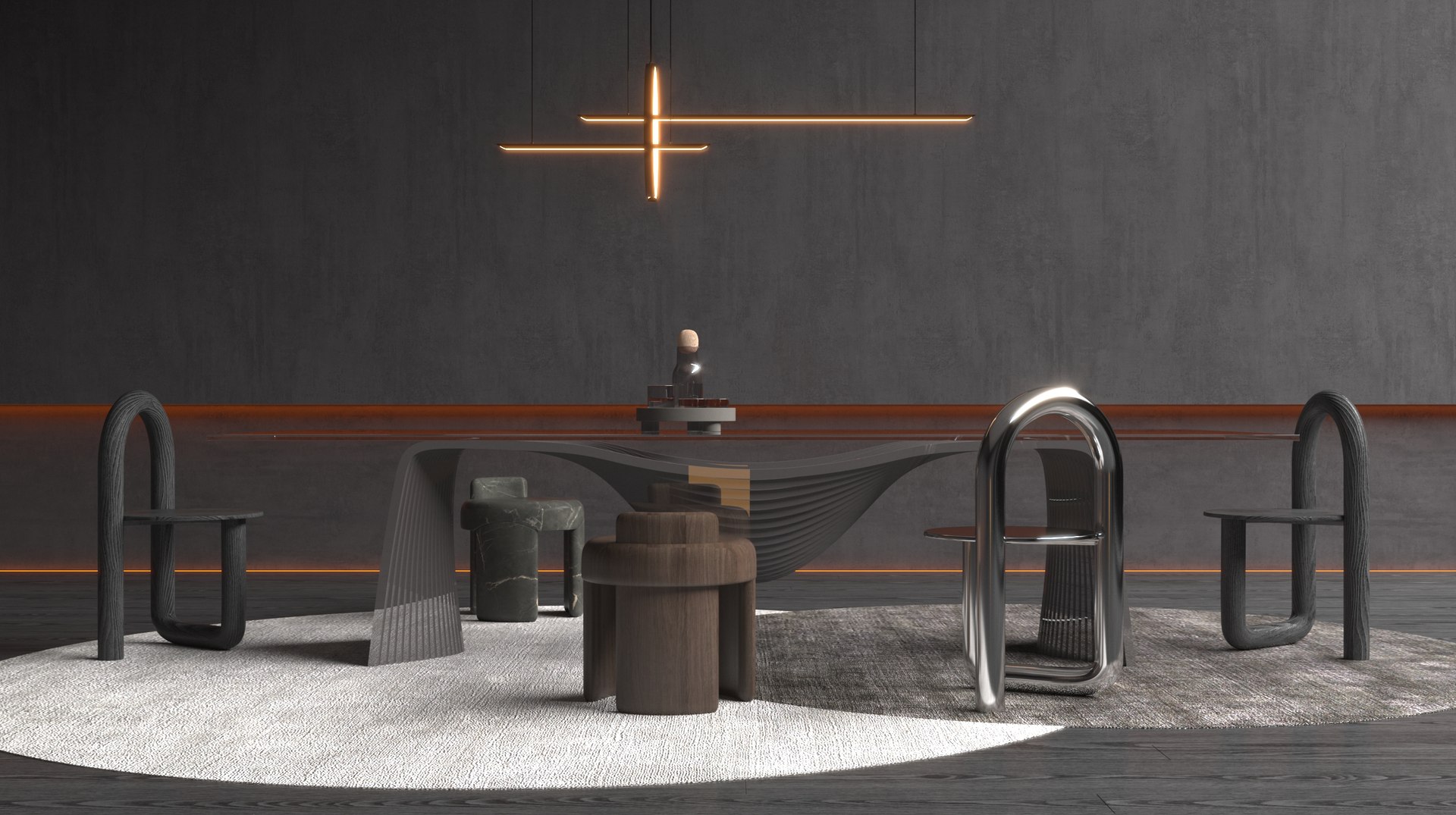 Modern Dining Table And Chair Style Design Model - TurboSquid 2177552