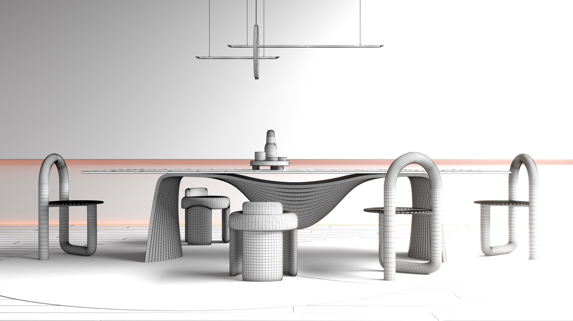 Modern Dining Table And Chair Style Design Model - TurboSquid 2177552