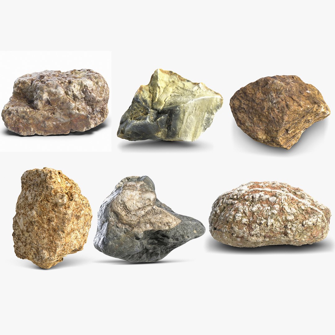 6 Stones Pack 3D Model - TurboSquid 2278364