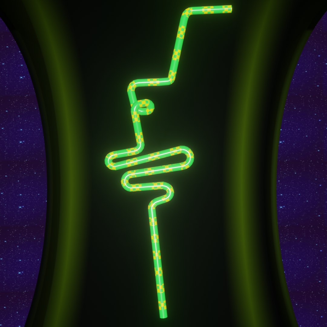 Crazy Straw Letter F 3D model - TurboSquid 1801267