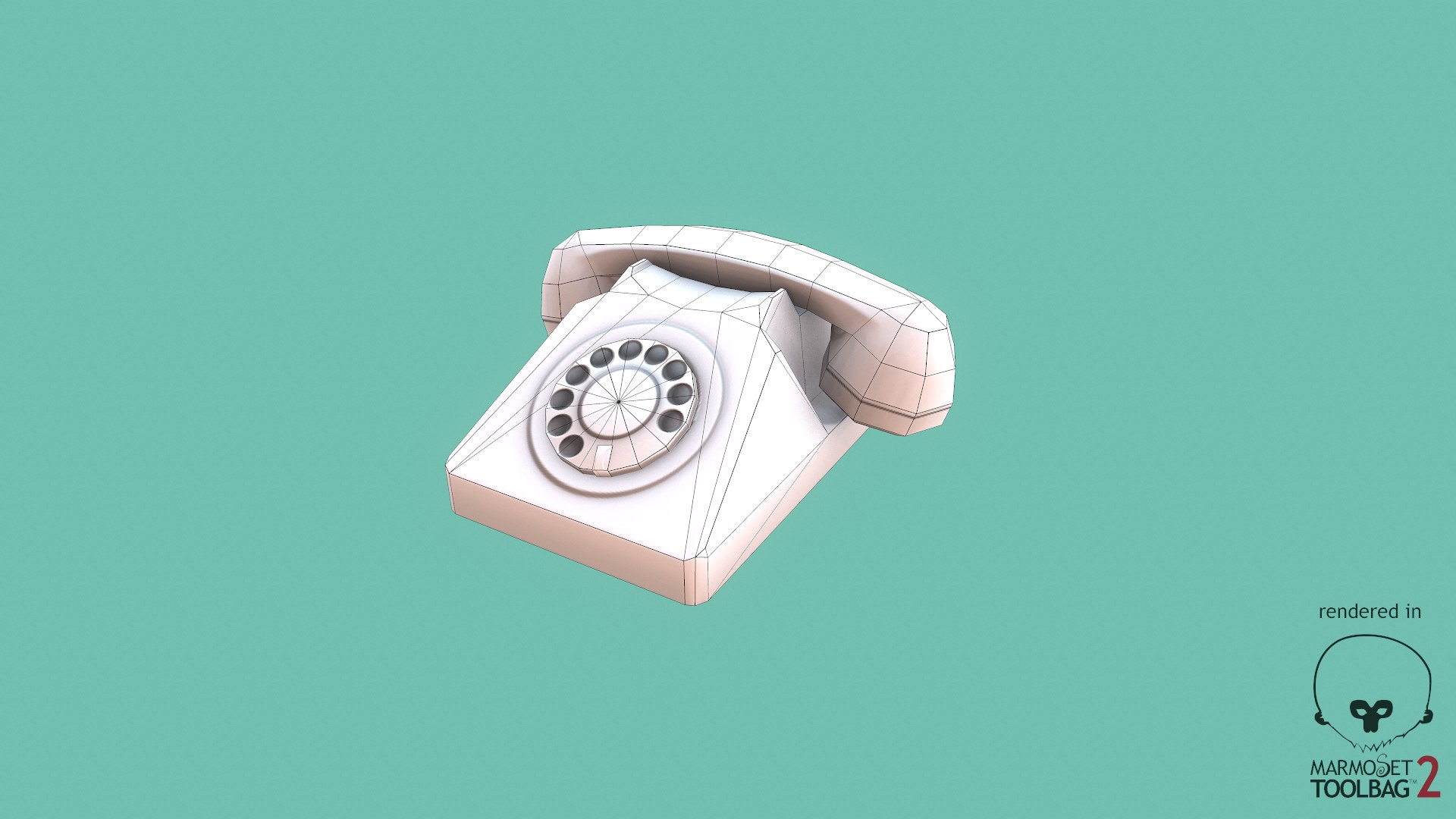low-poly telephone 3d model