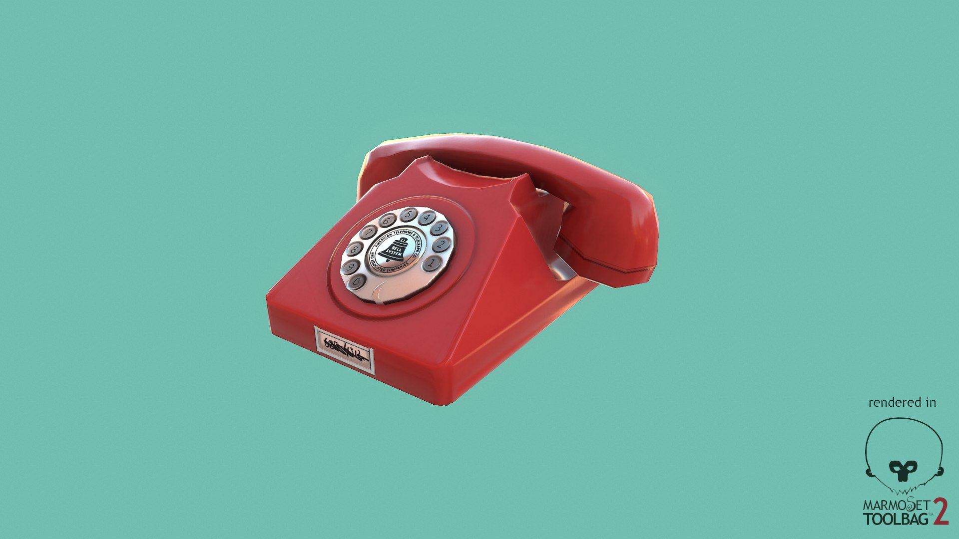 low-poly telephone 3d model