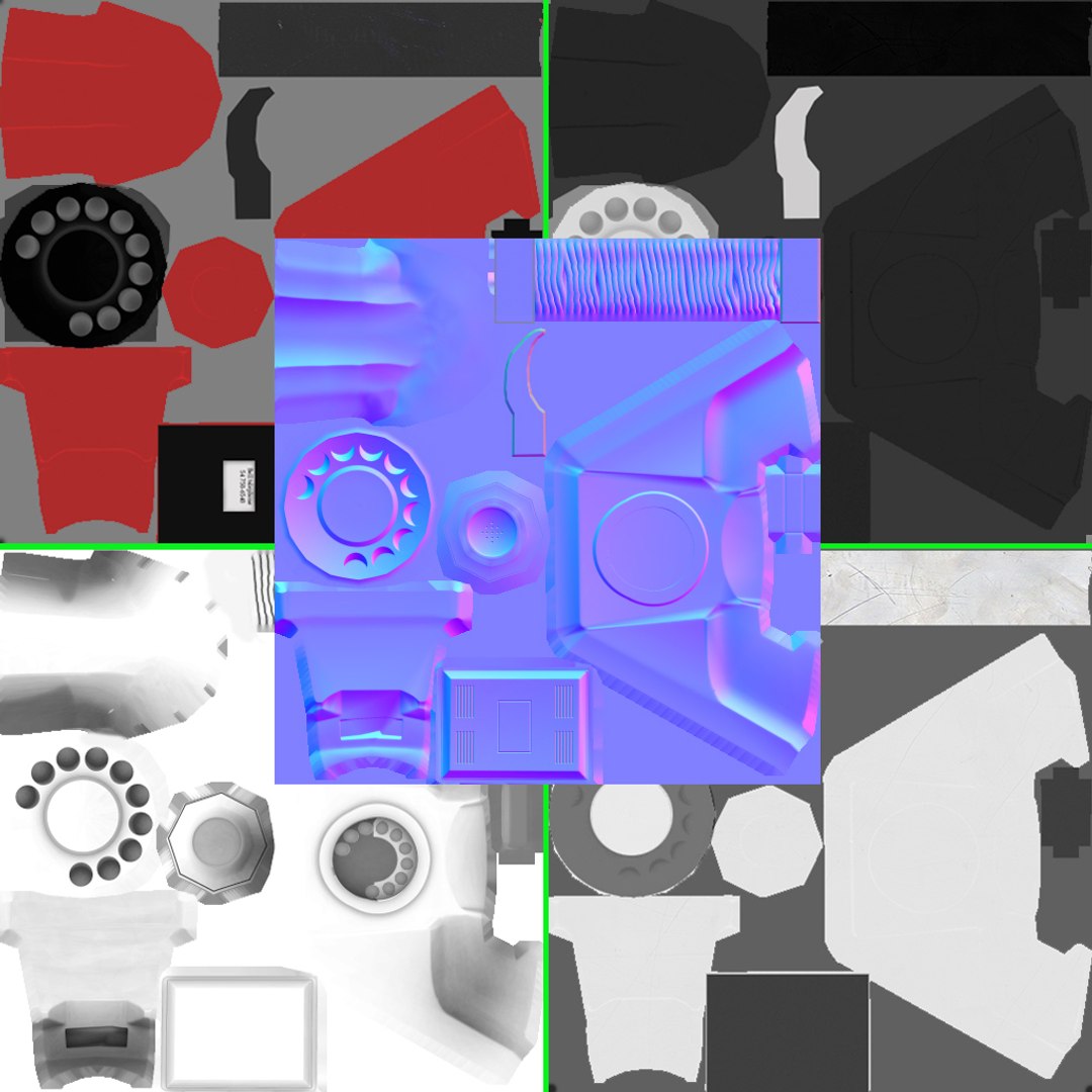 low-poly telephone 3d model