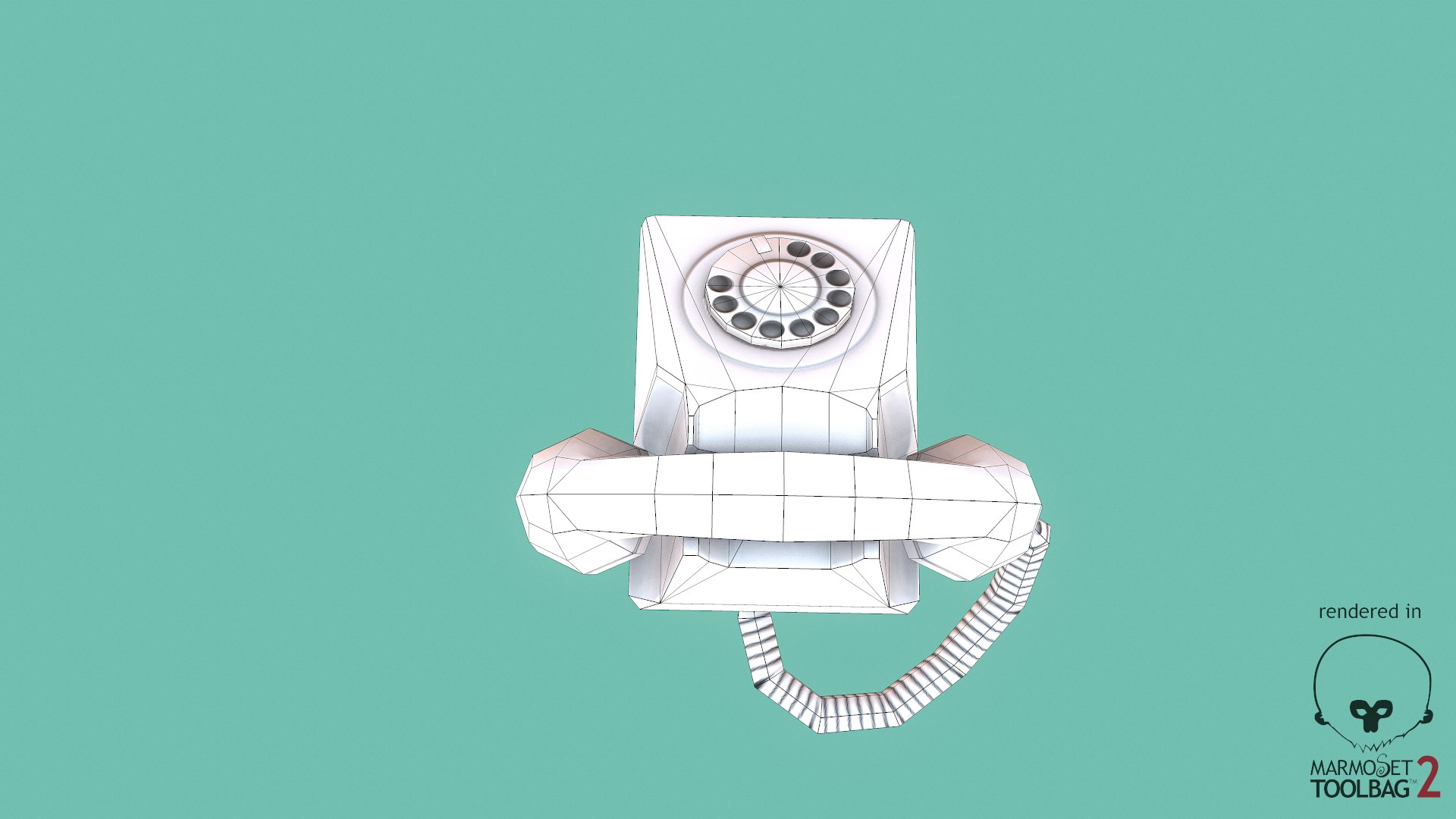 low-poly telephone 3d model