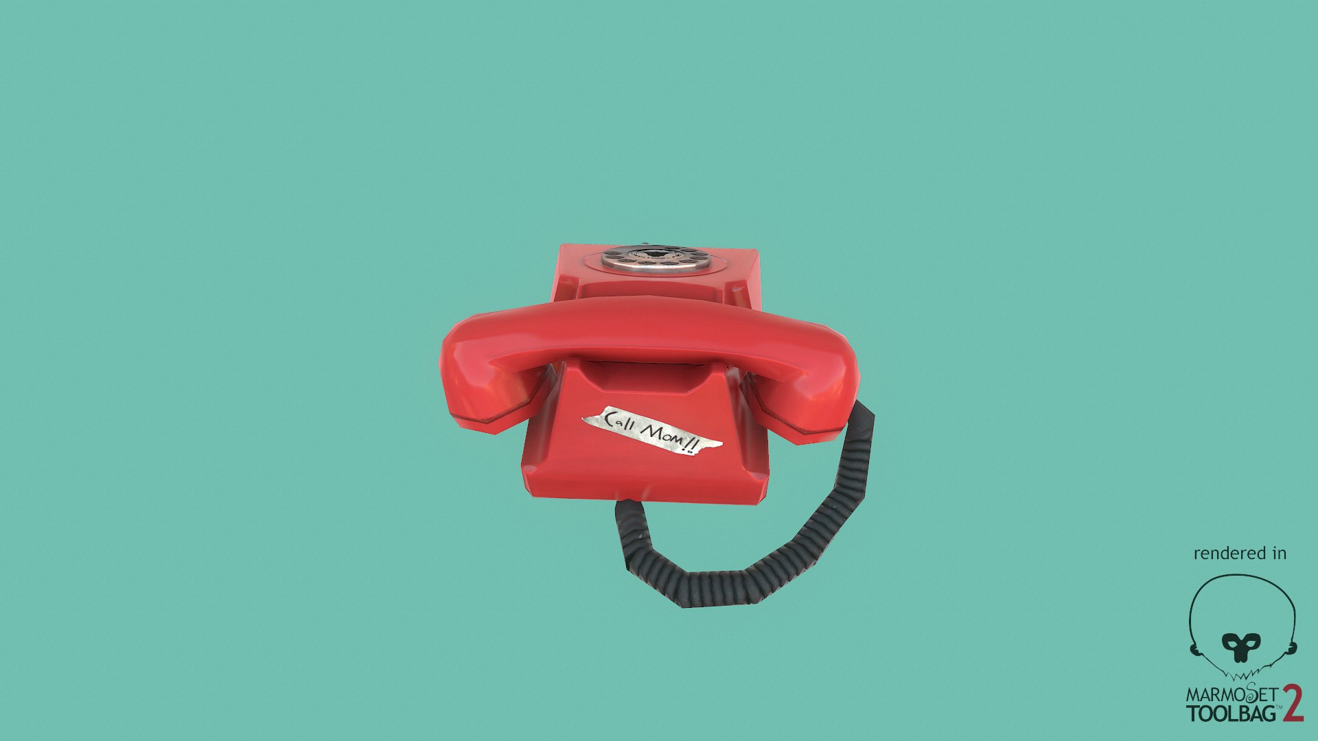 low-poly telephone 3d model