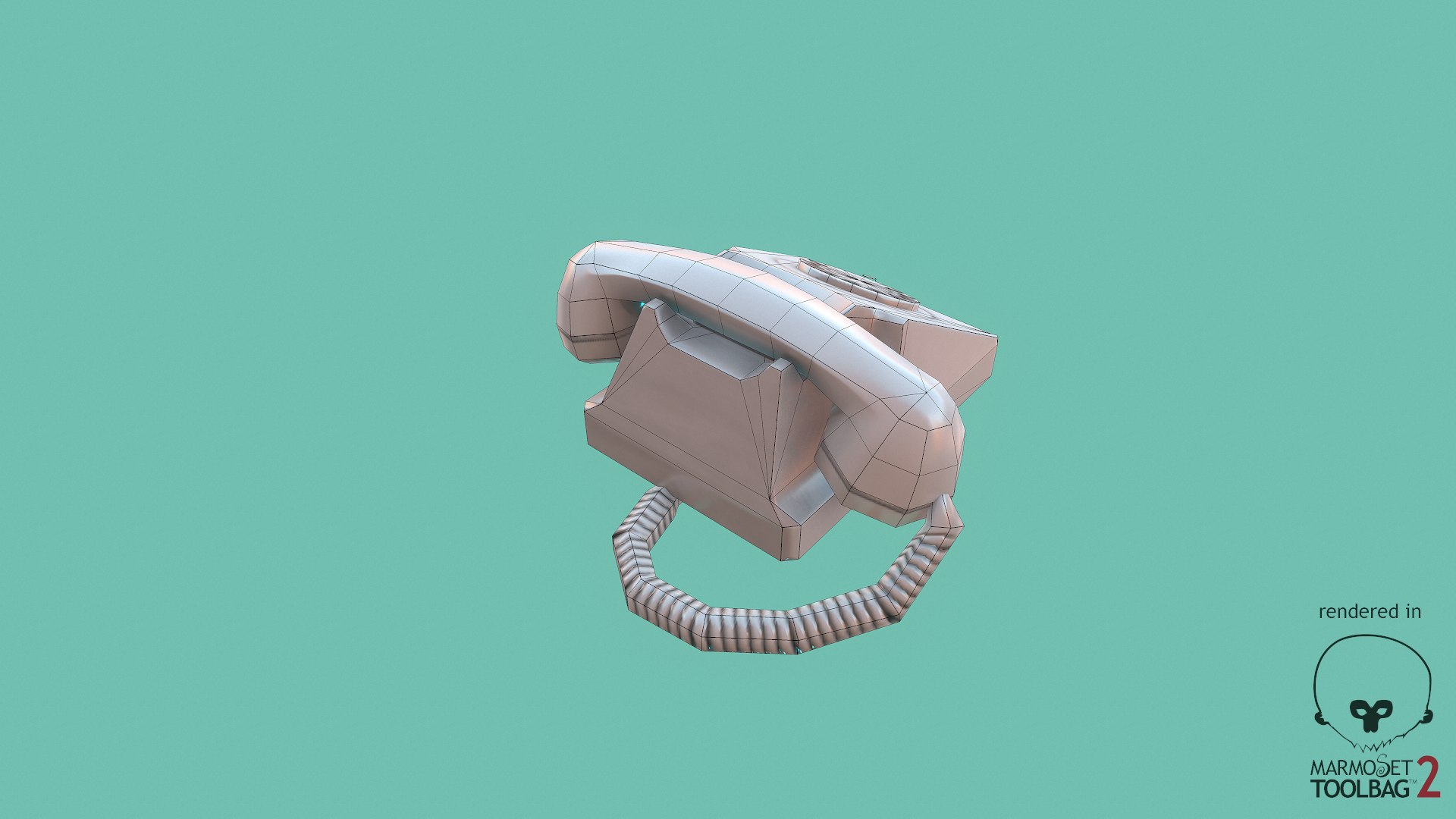 low-poly telephone 3d model