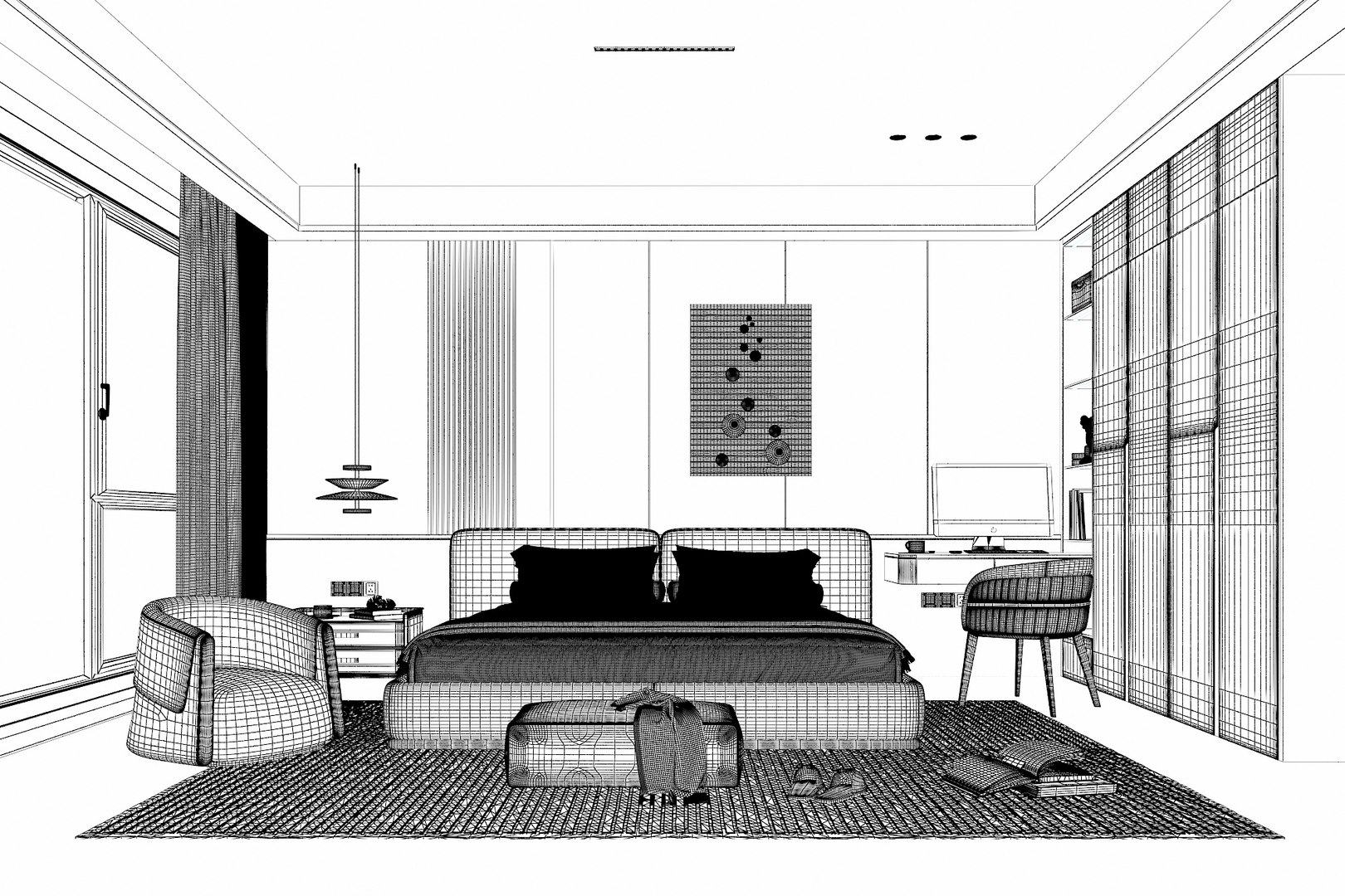 Modern Bedroom 3d Model Turbosquid 2127201