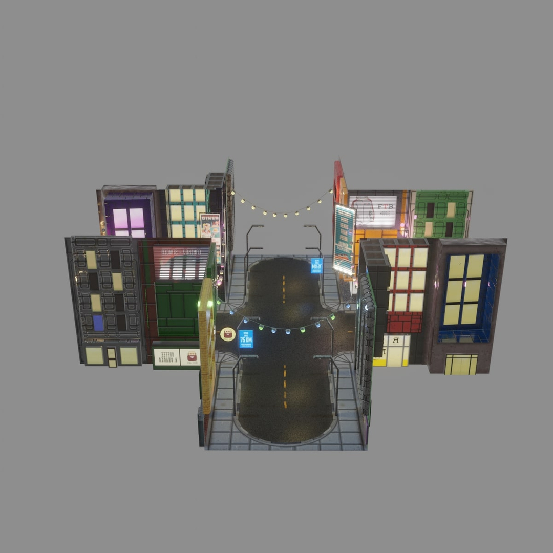 3D Sci-fi Retro City - TurboSquid 1552395