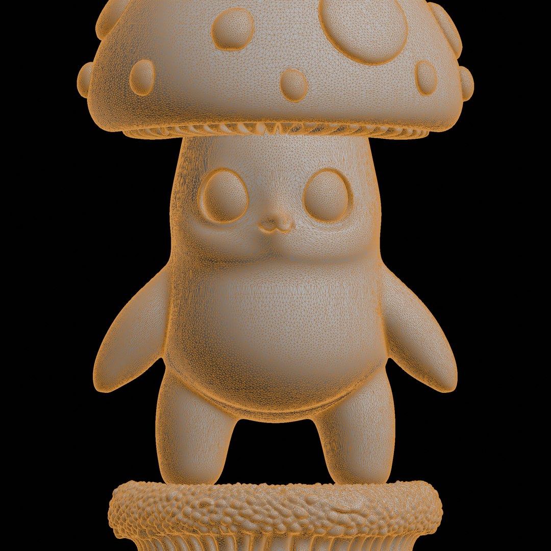 Cute Mushroom Creature 3D Print Model Character Figurine 3D ...