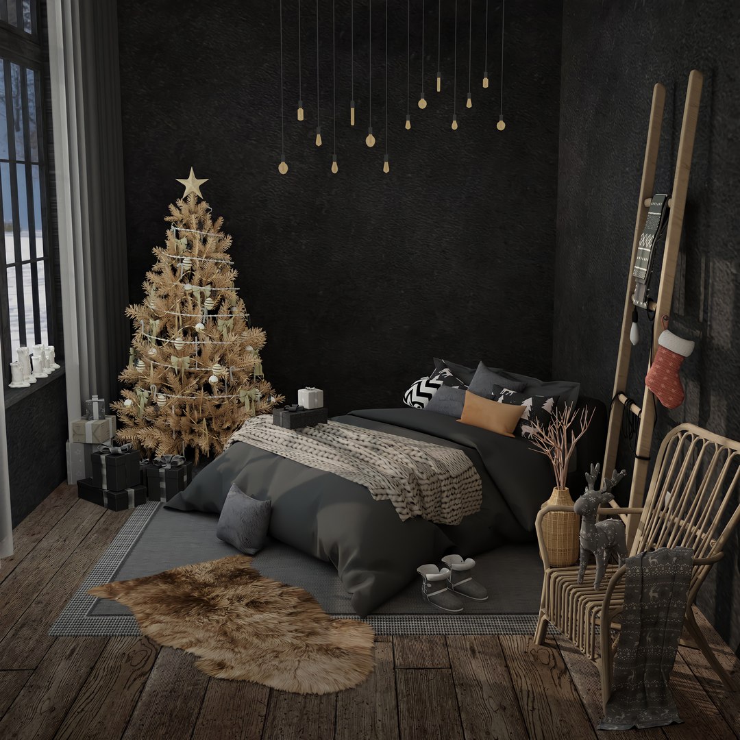 Christmas Bedroom 2 Blender Scene 3D Model - TurboSquid 2254621