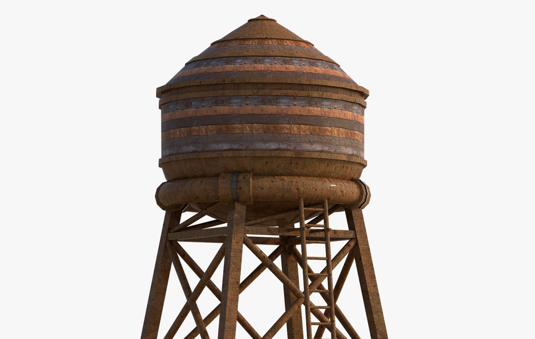 3D Wood Water Tank - TurboSquid 1730952