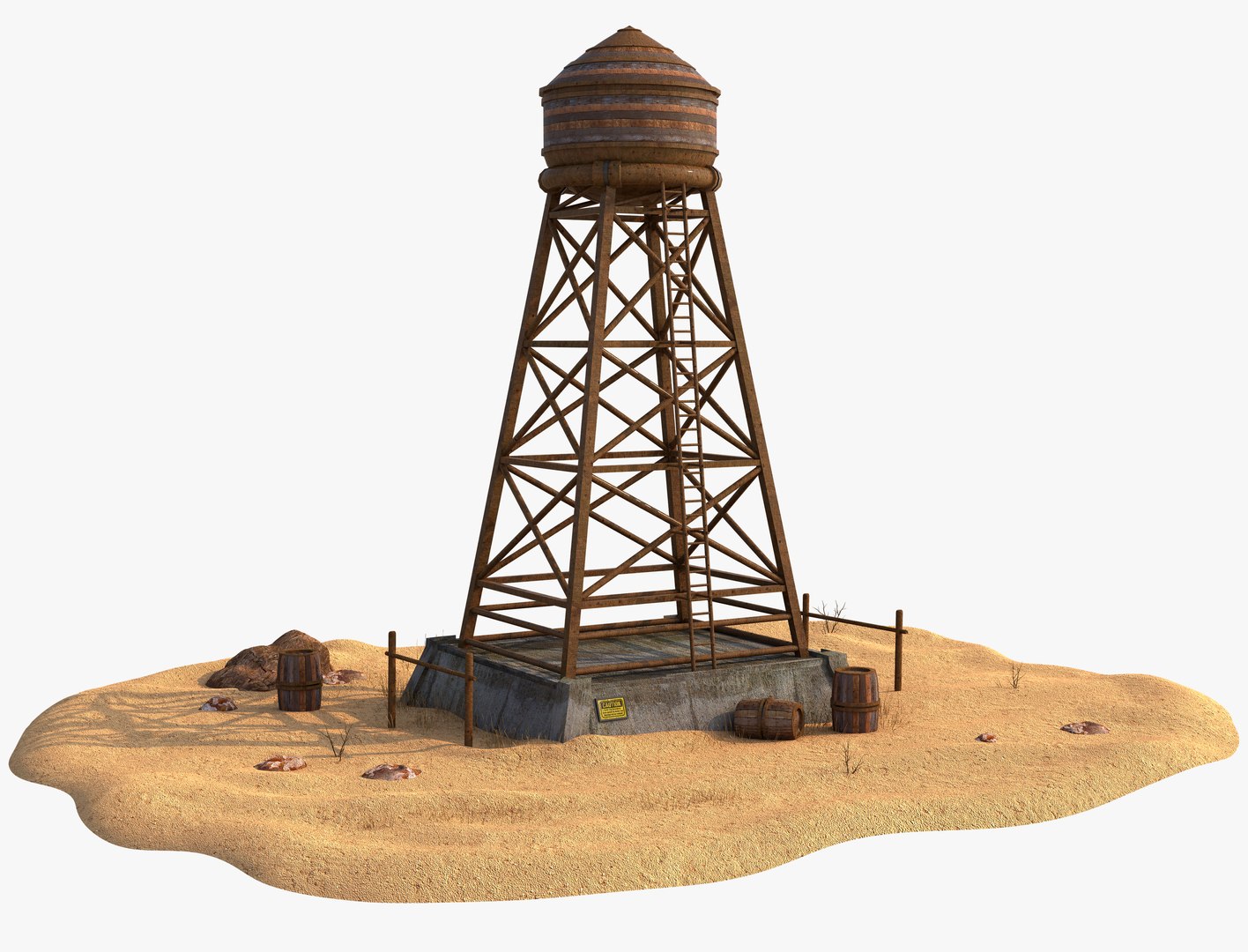 3D Wood Water Tank - TurboSquid 1730952
