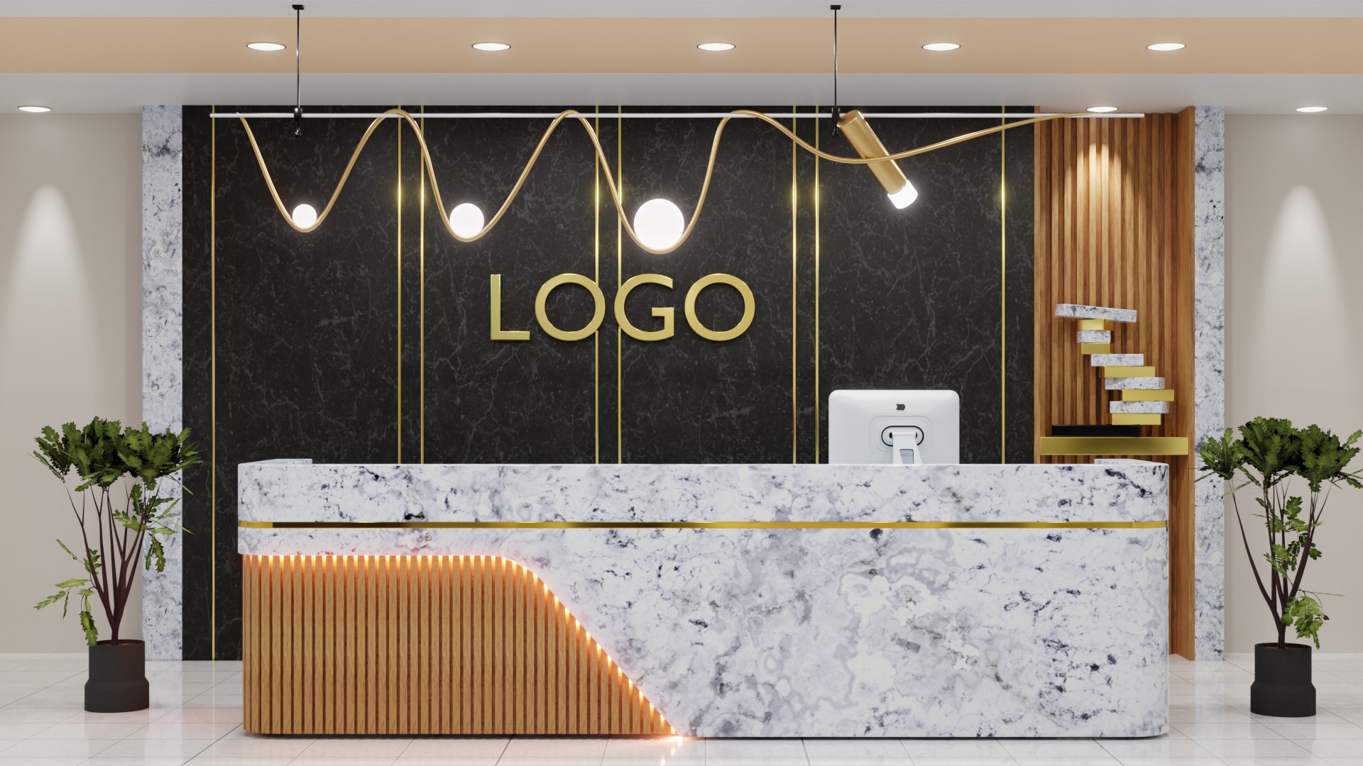3D Reception Desk - TurboSquid 2312548