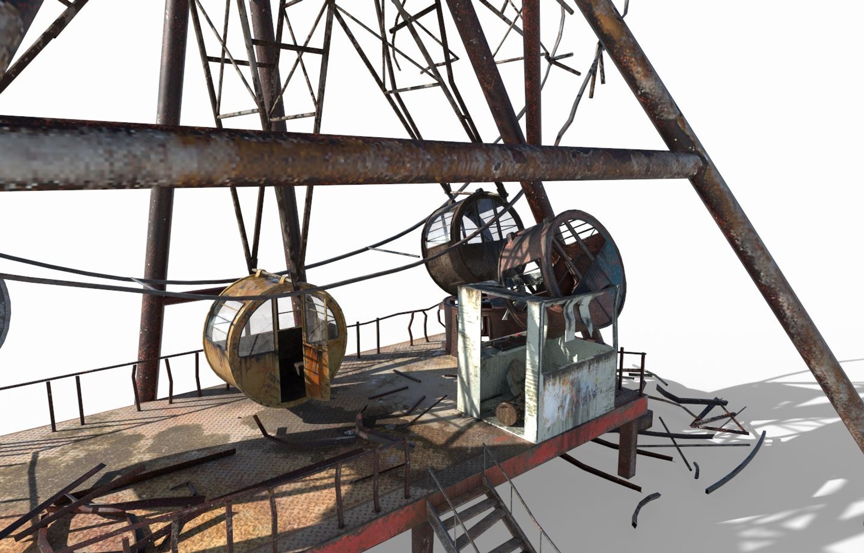 Destroyed Ferris Wheel 3D - TurboSquid 1953468