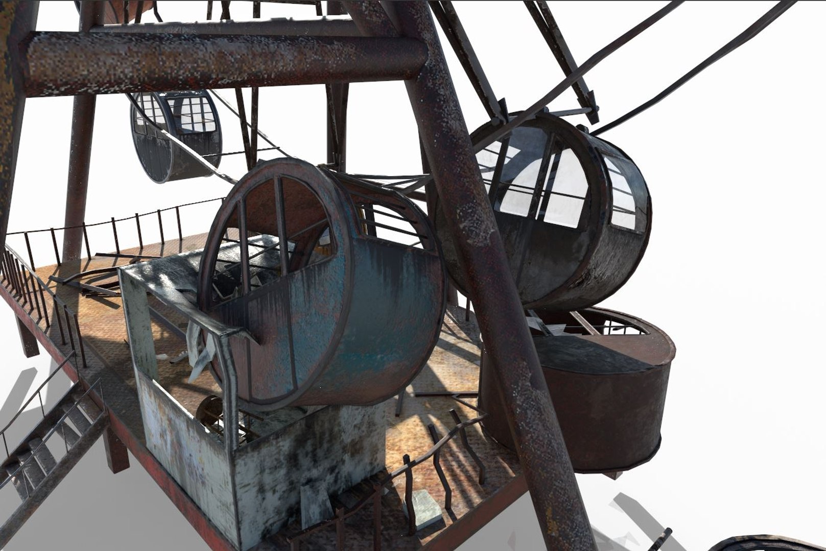 Destroyed Ferris Wheel 3D - TurboSquid 1953468