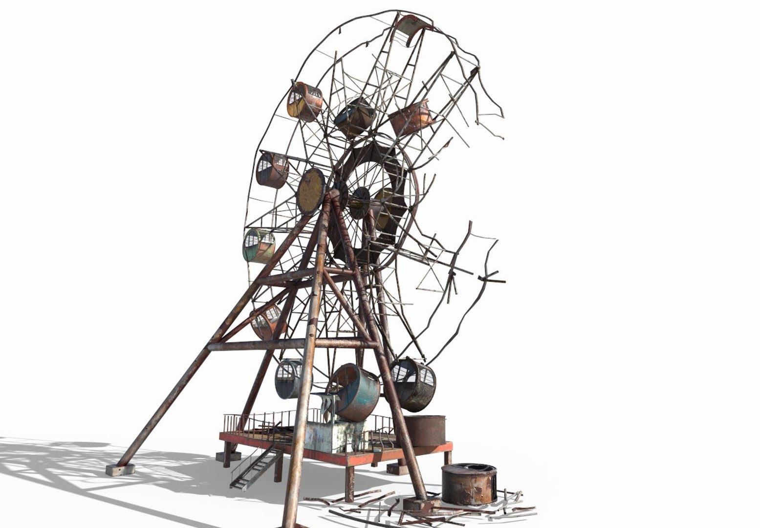 Destroyed Ferris Wheel 3D - TurboSquid 1953468