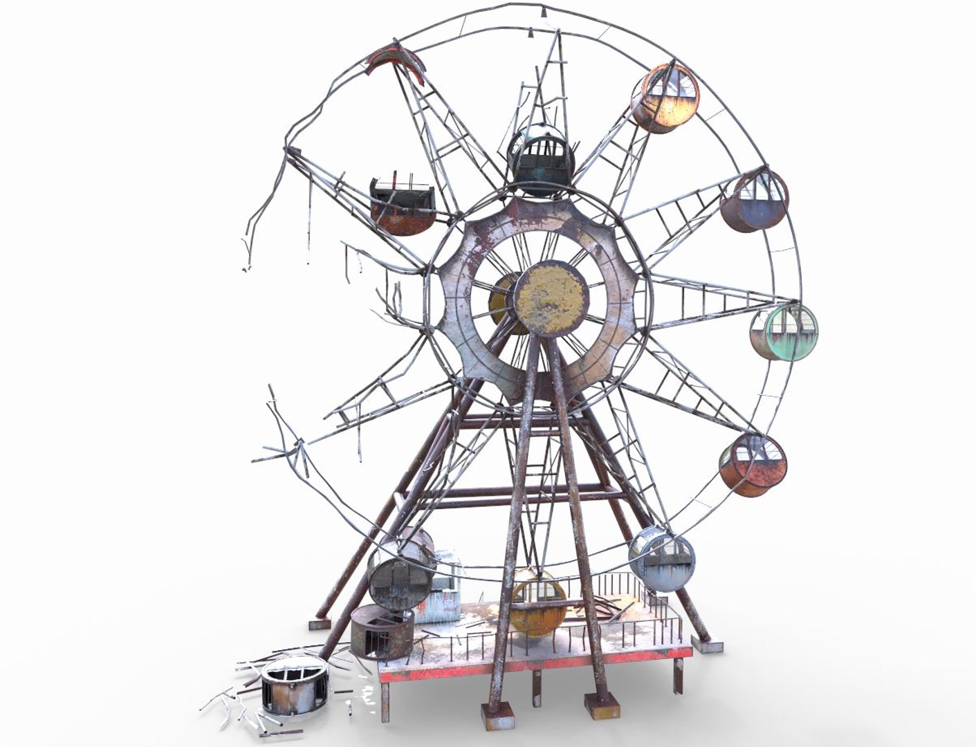 Destroyed Ferris Wheel 3D - TurboSquid 1953468