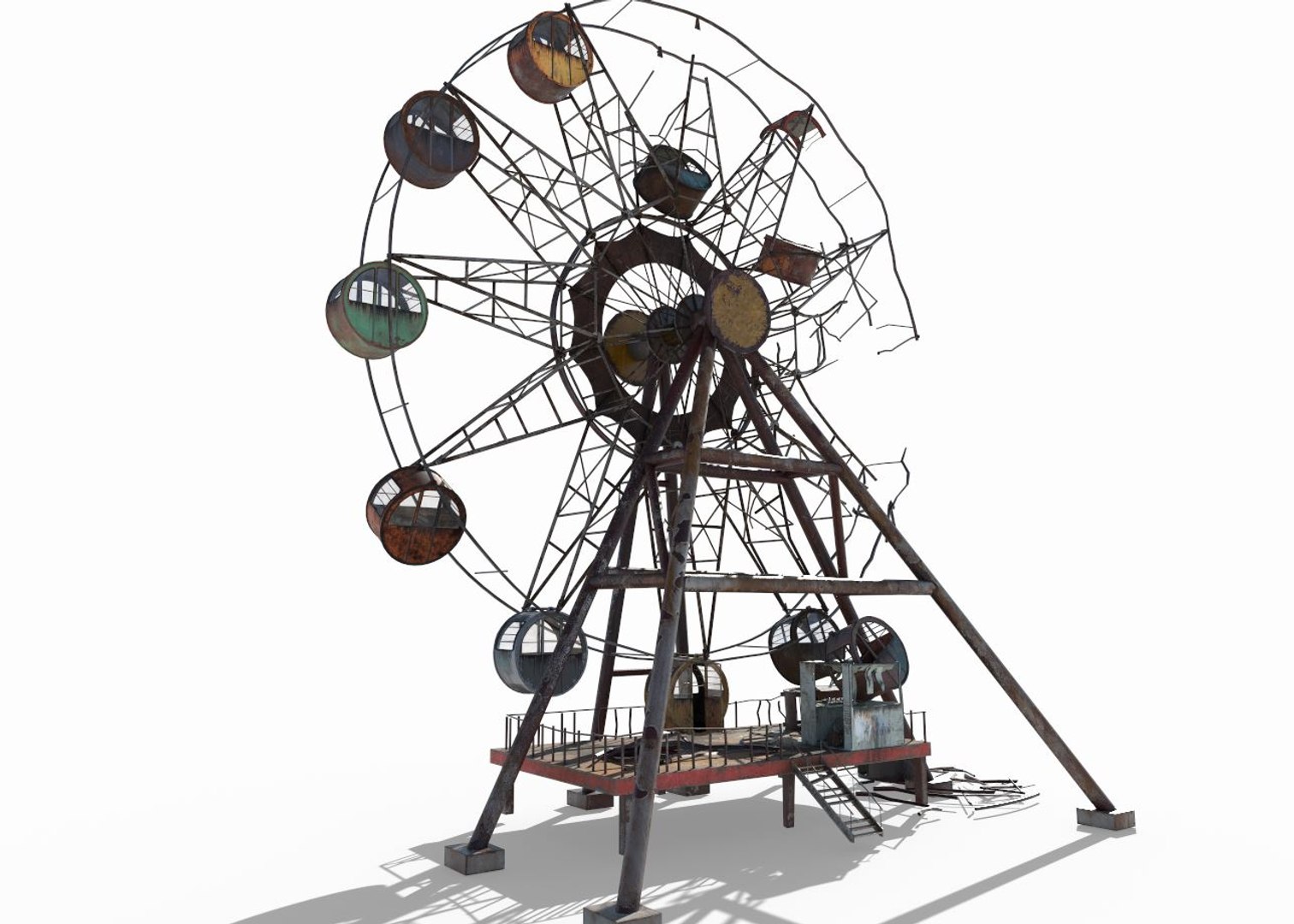 Destroyed Ferris Wheel 3D - TurboSquid 1953468