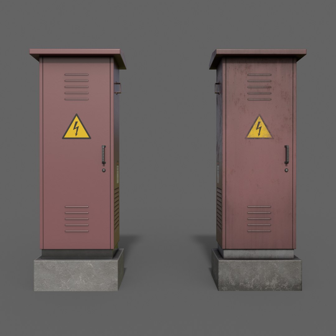 PBR Electric Box Red V2 3D model - TurboSquid 1767673
