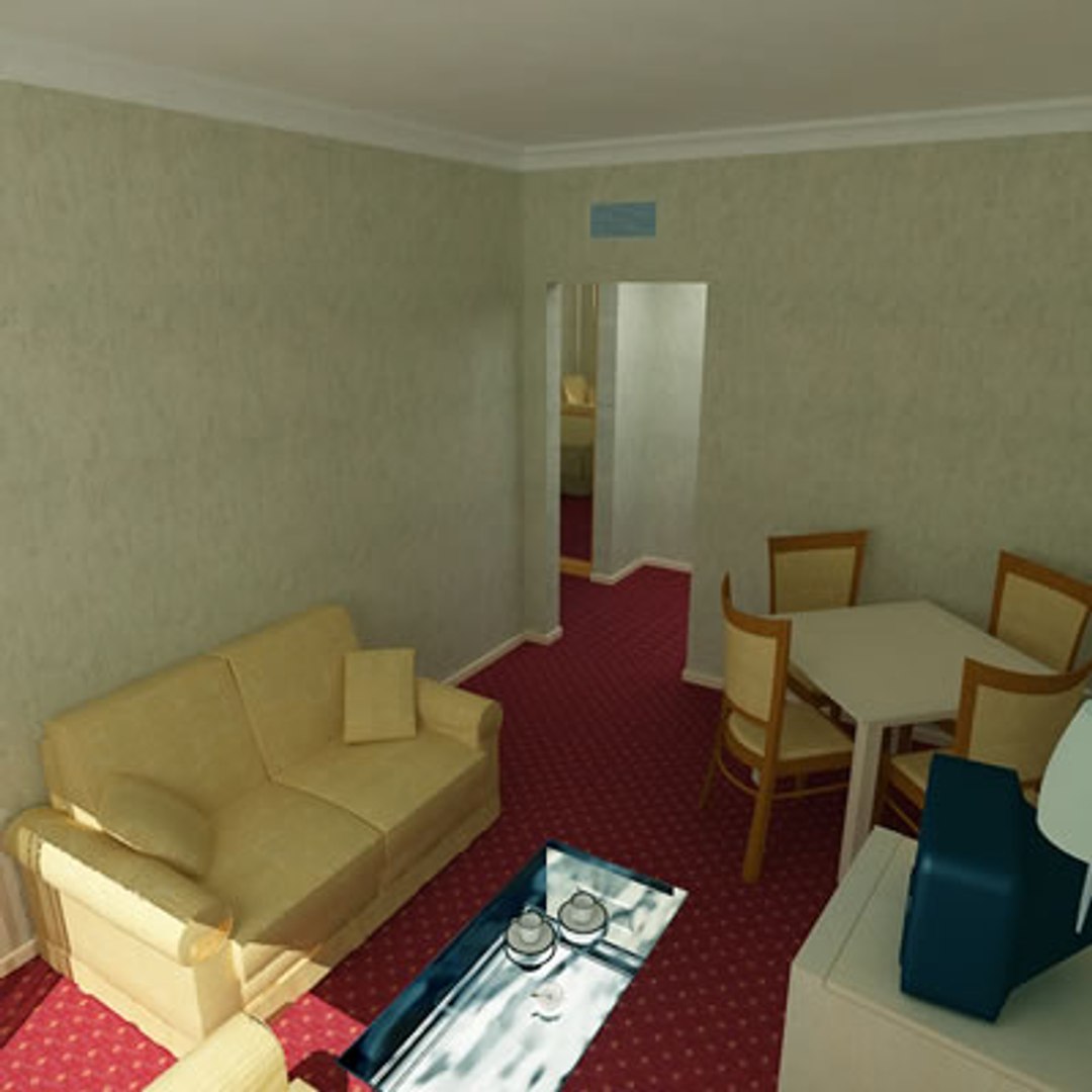 3d hotel guest room 04
