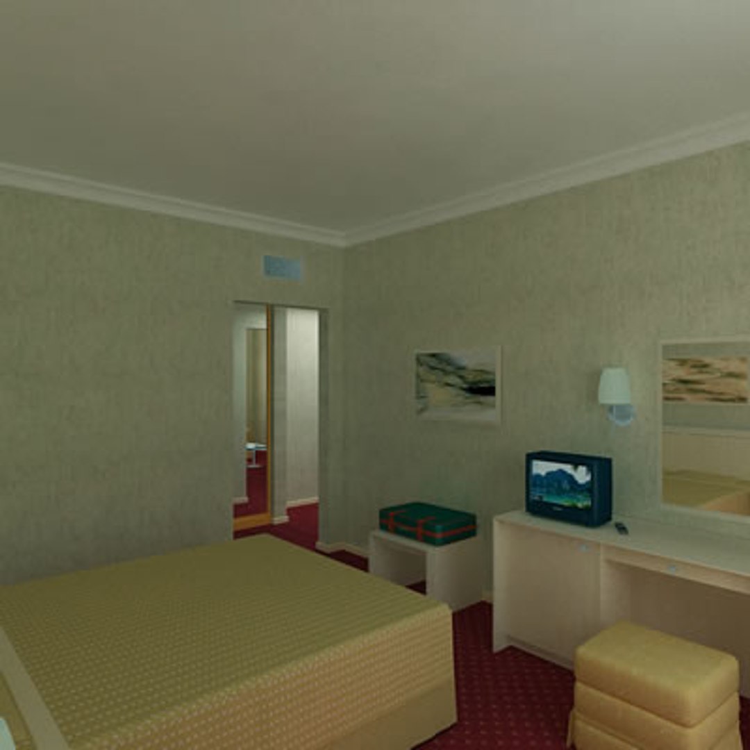 3d hotel guest room 04