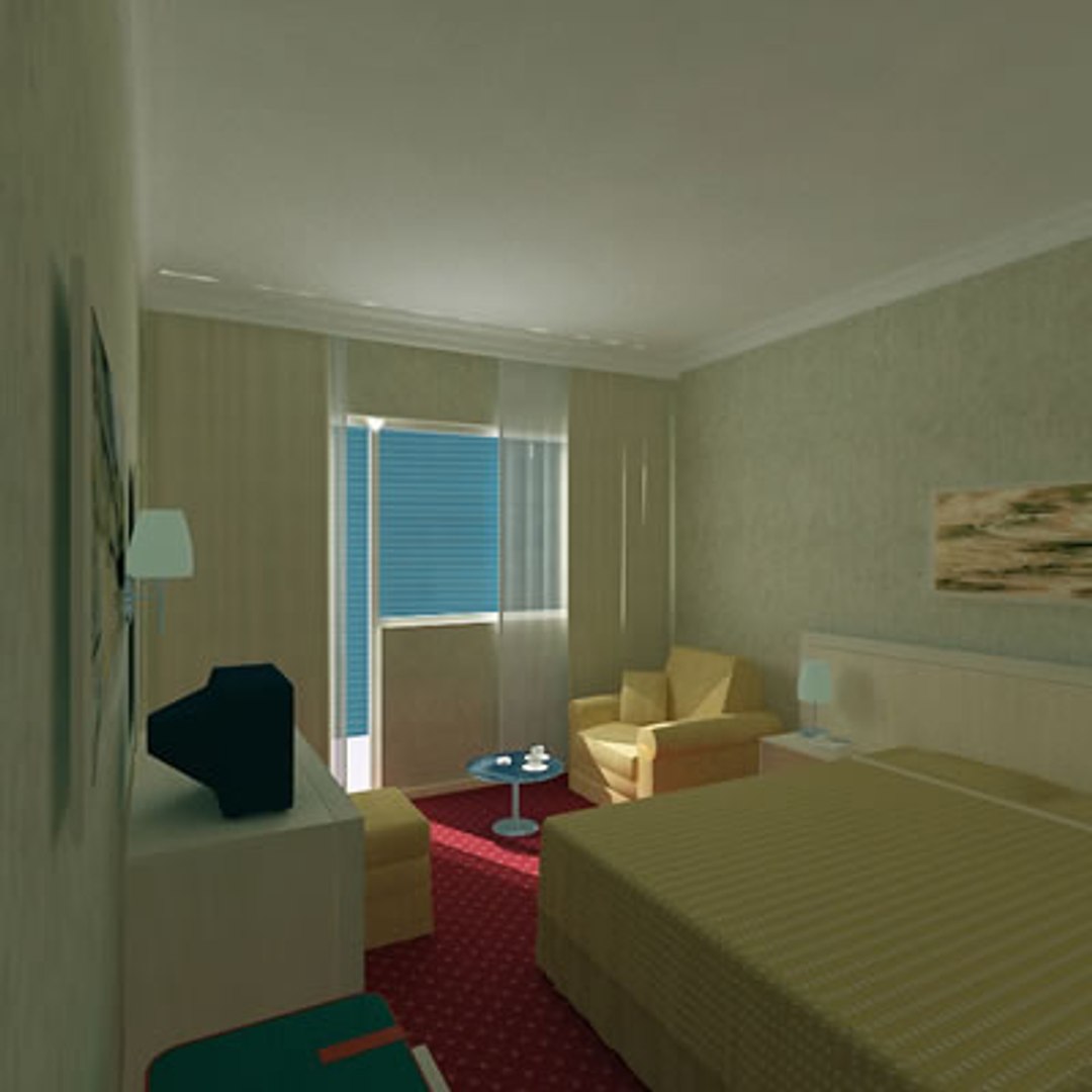 3d hotel guest room 04