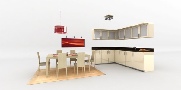 3dsmax modern kitchen