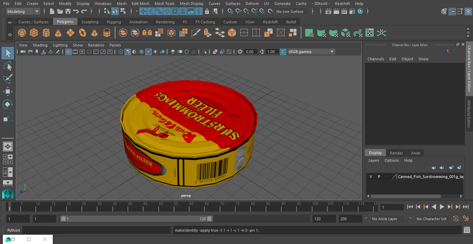 Canned Fish Surstromming 300g 3D Model - TurboSquid 2145654