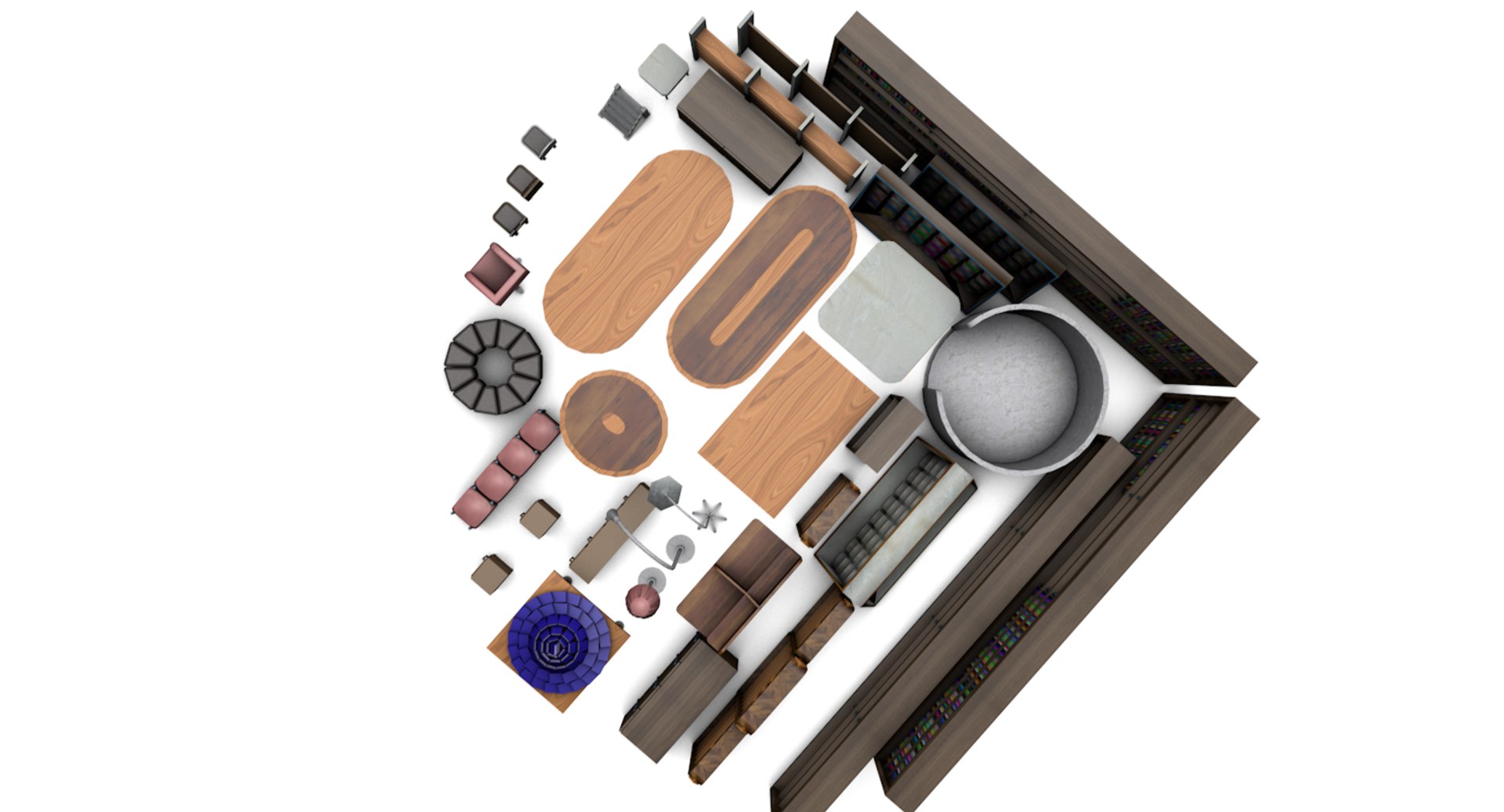 Low-poly Library Games C4d