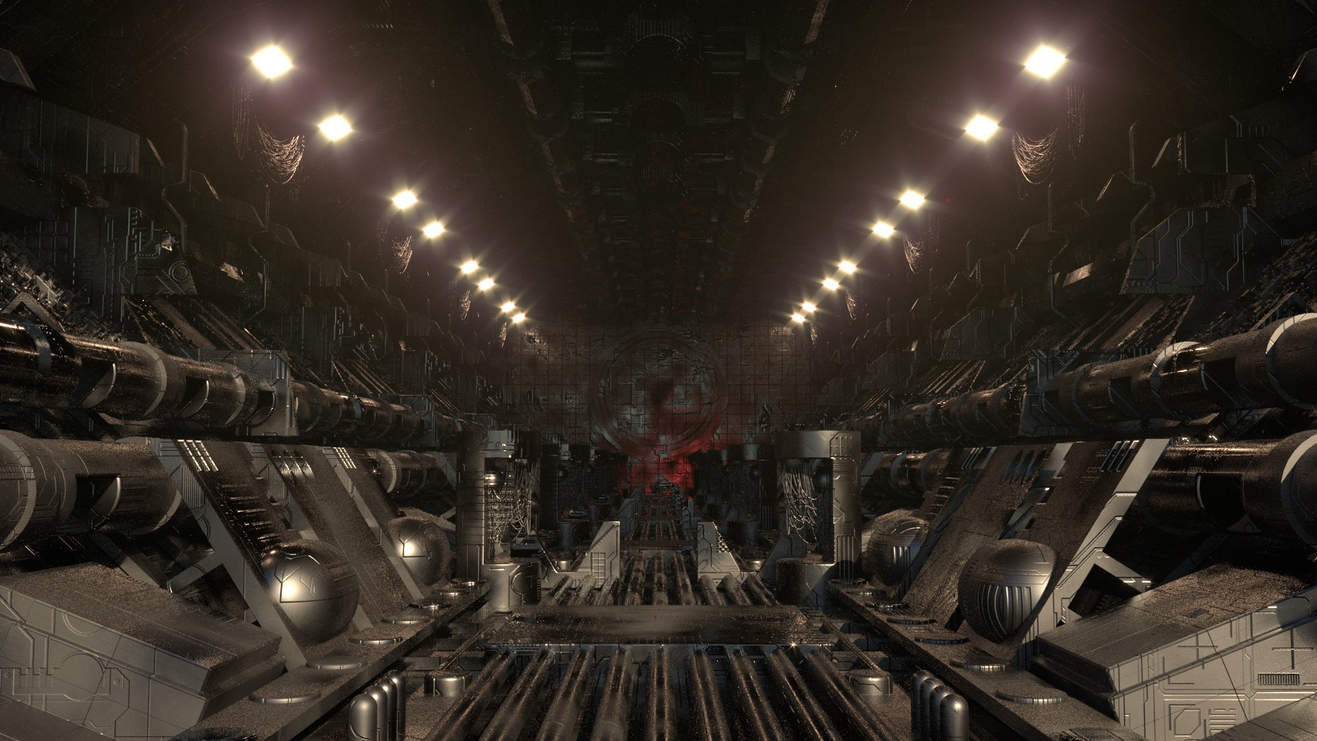 Daytime Sci-Fi Futuristic Cyberpunk Corridor Model - TurboSquid 1956600