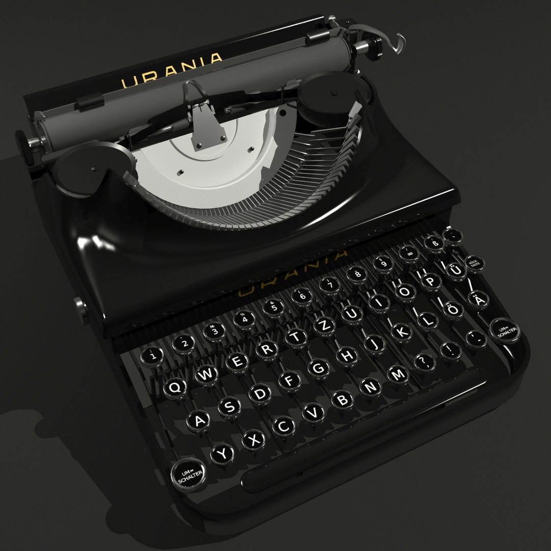 3d vintage typewriter