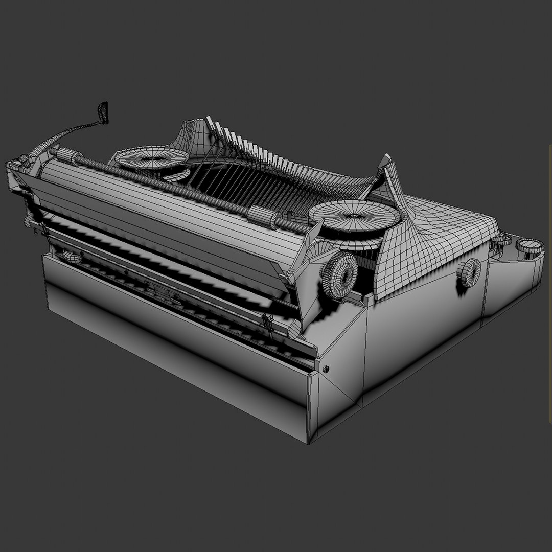 3d vintage typewriter