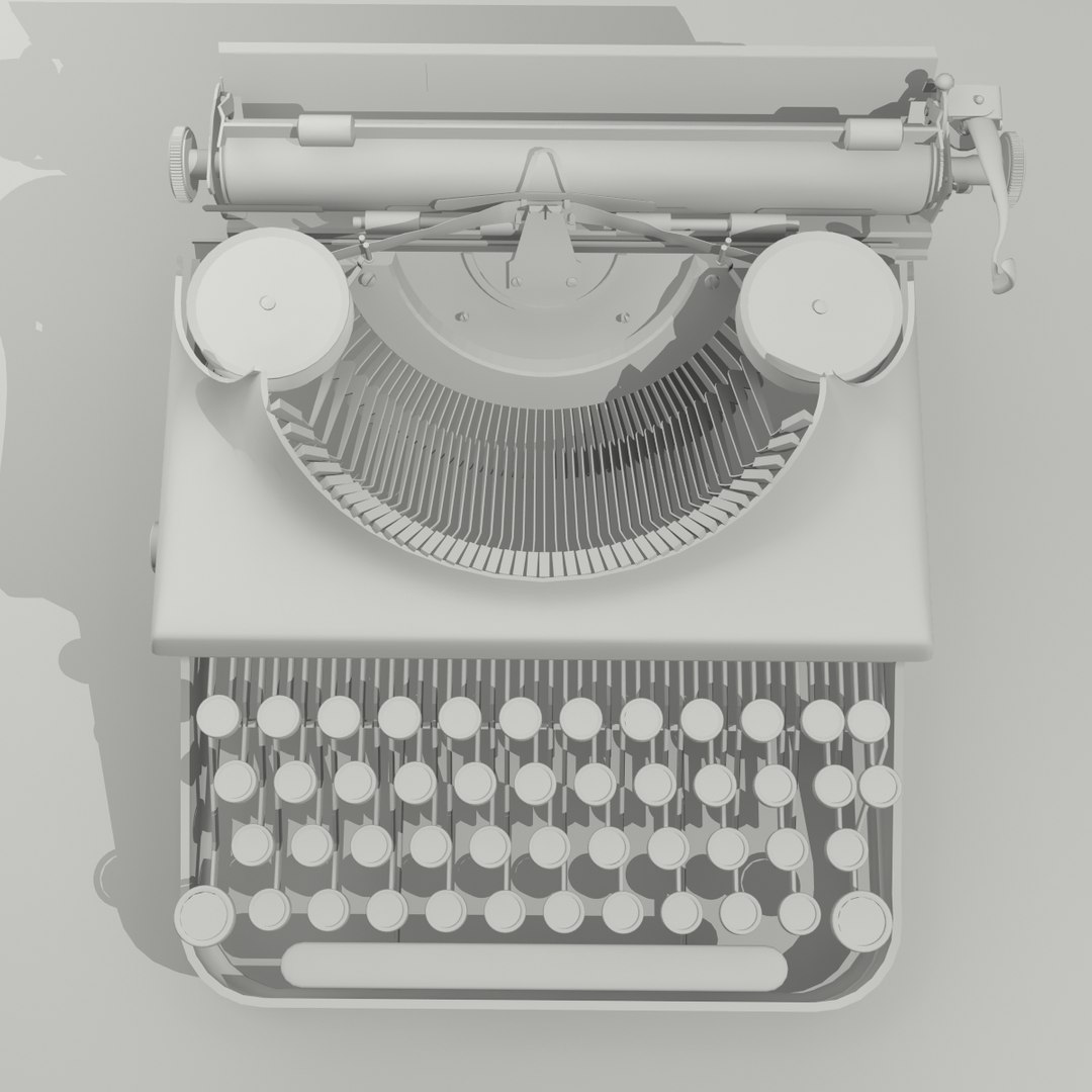 3d vintage typewriter