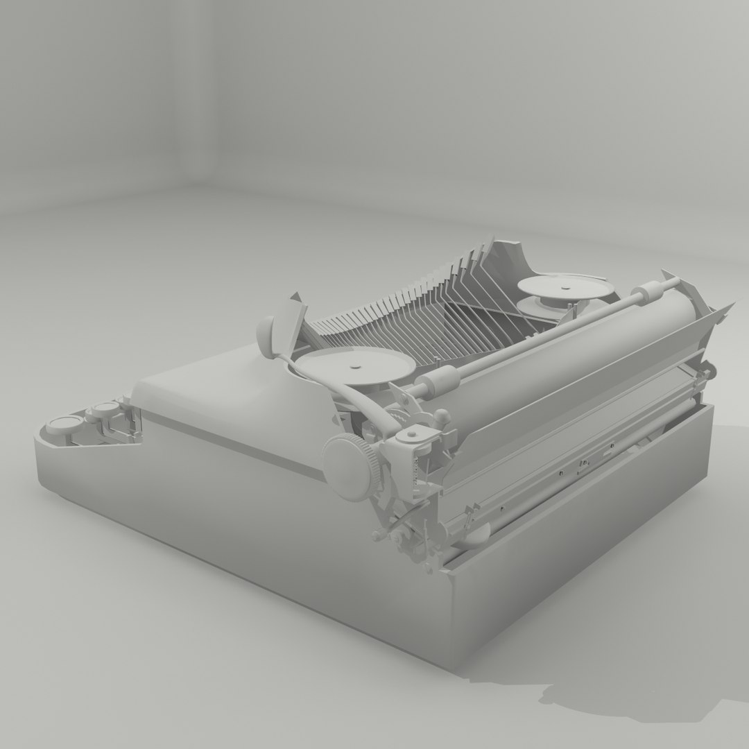 3d vintage typewriter