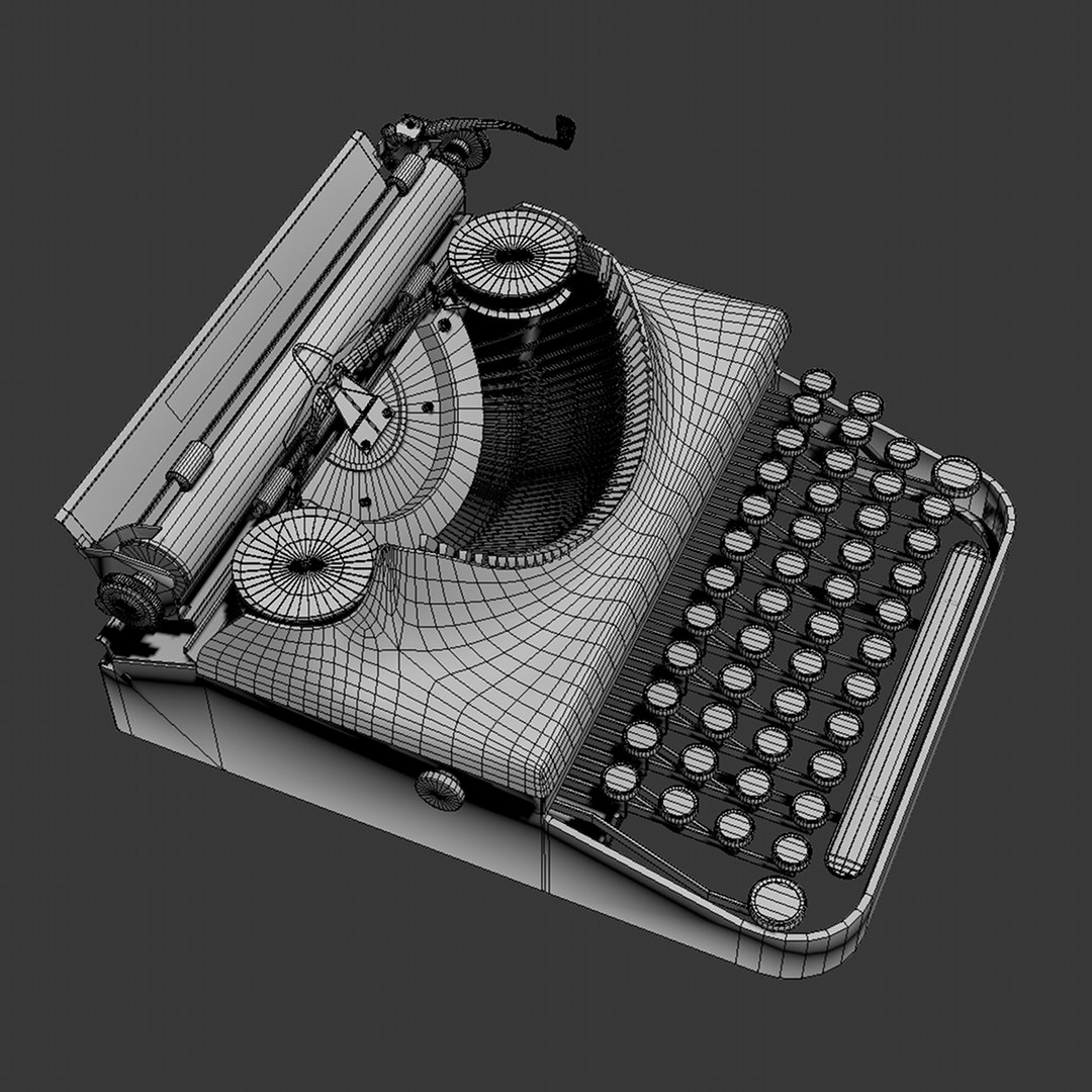 3d vintage typewriter