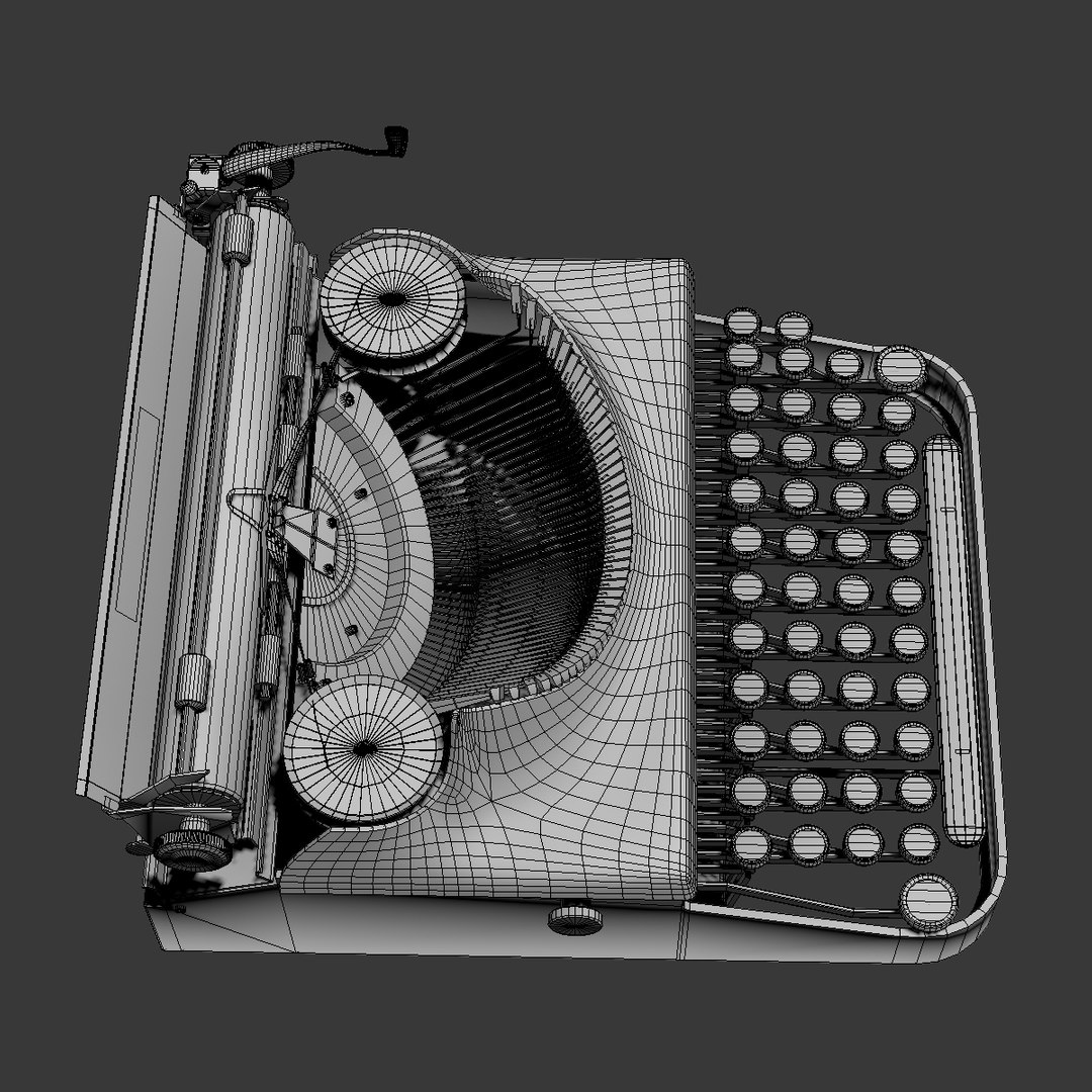 3d vintage typewriter