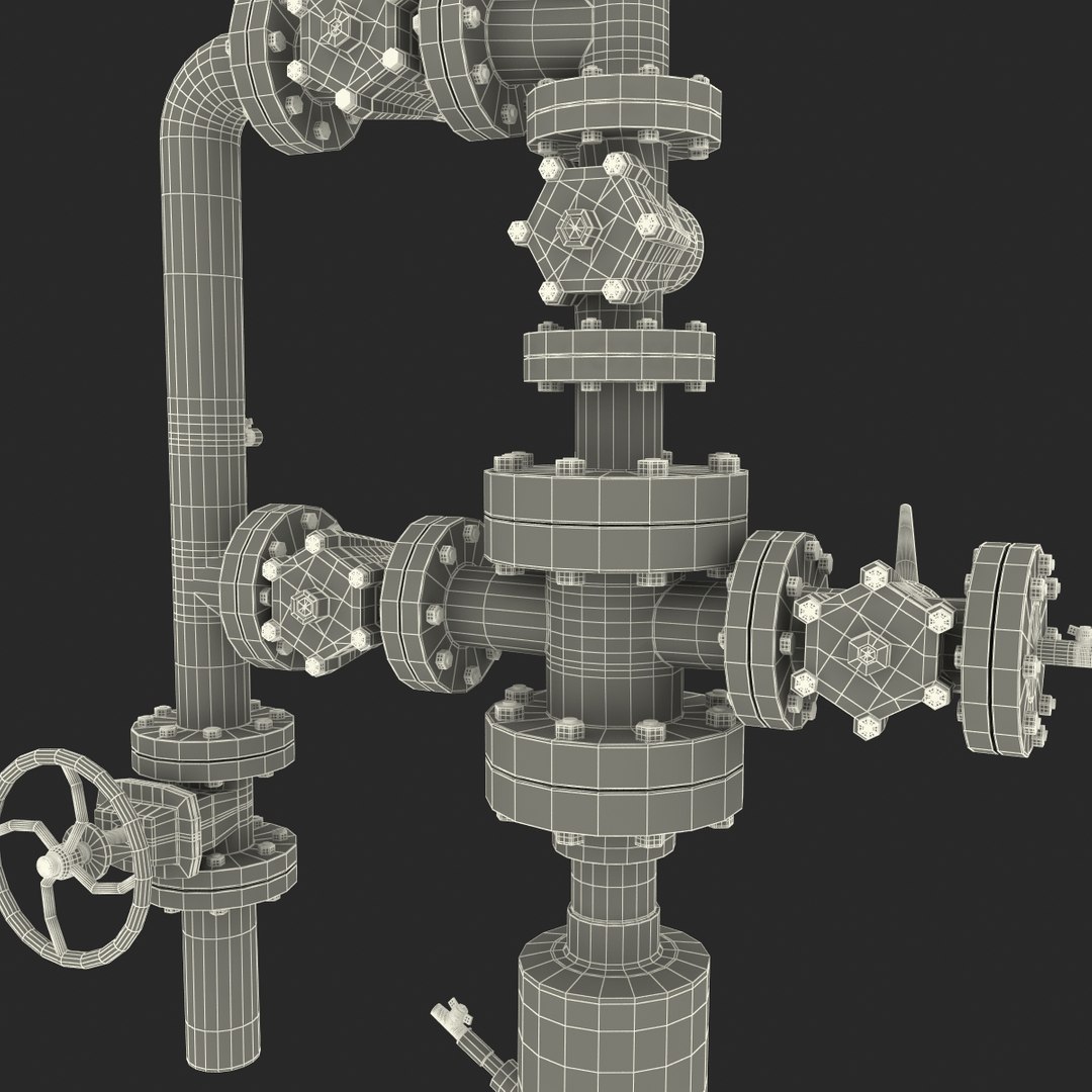 3d model oil wellhead valve