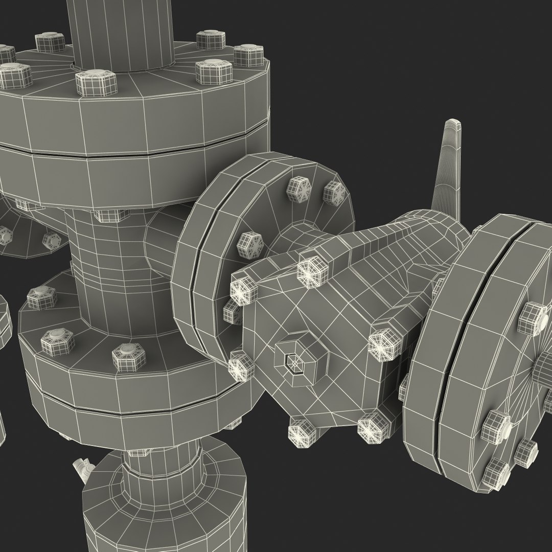 3d model oil wellhead valve
