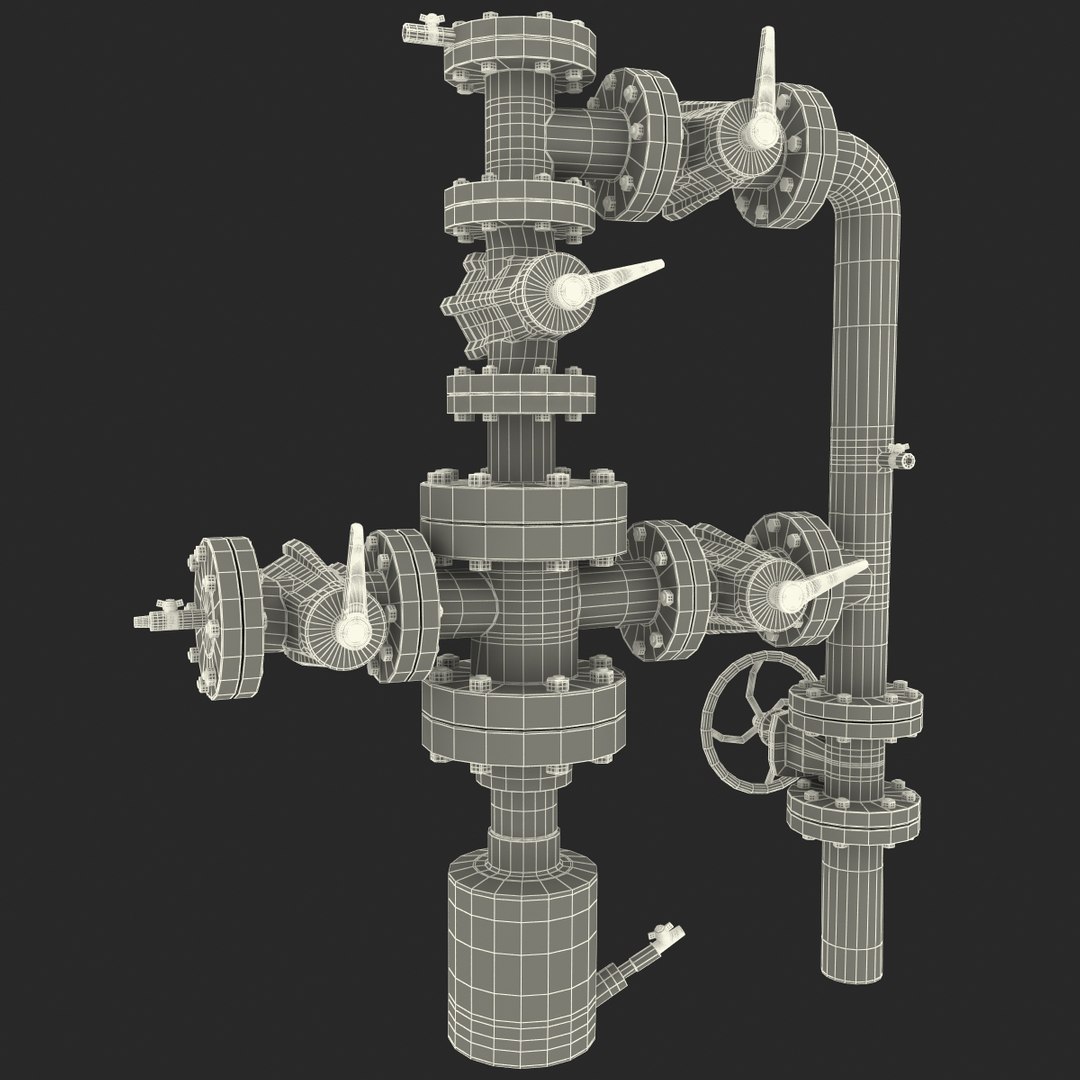 3d model oil wellhead valve