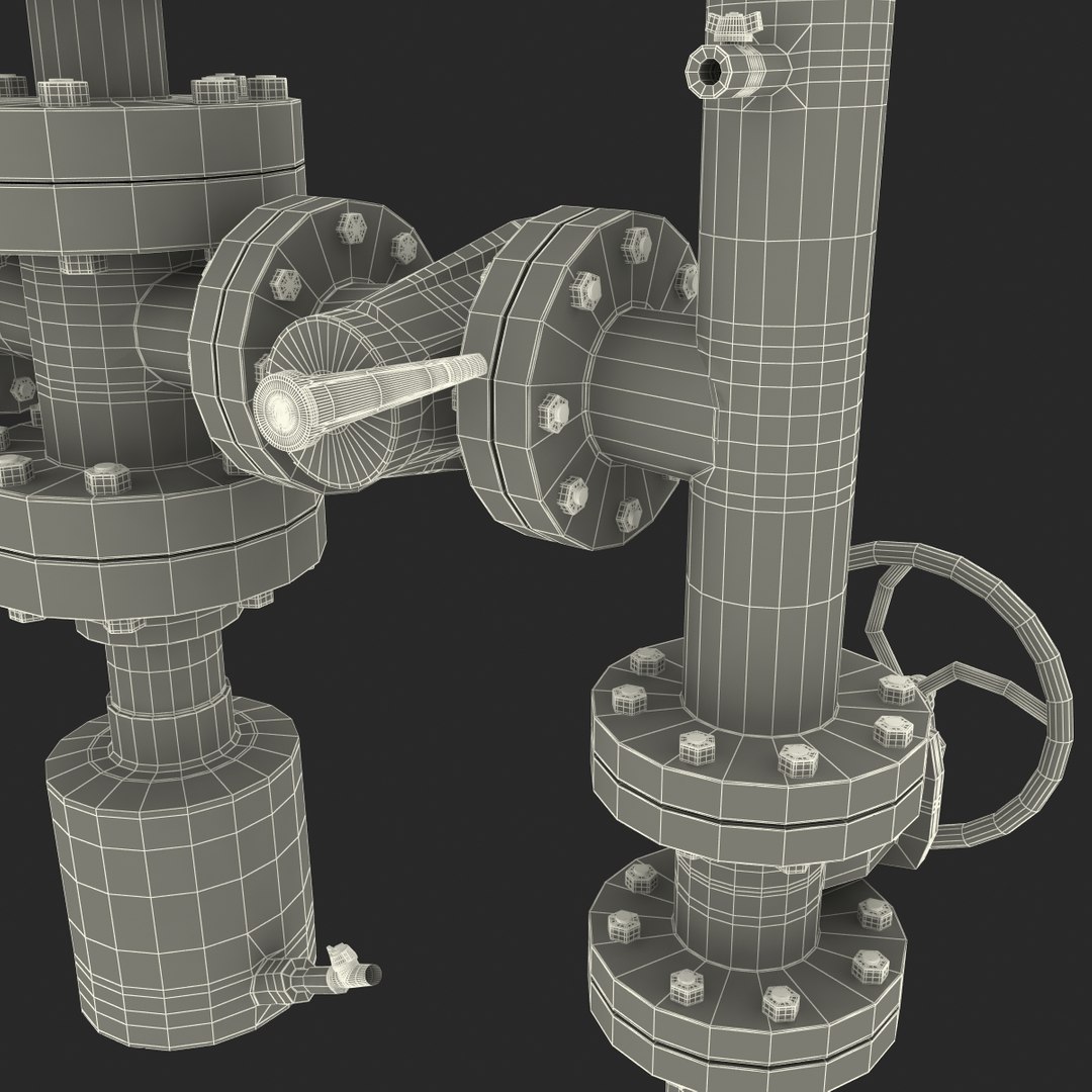 3d model oil wellhead valve
