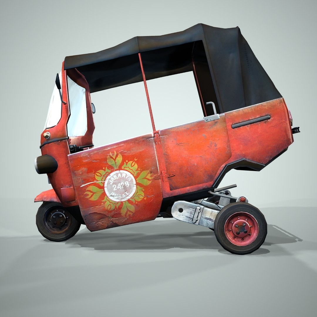 3d Bajaj Jakarta Rickshaws