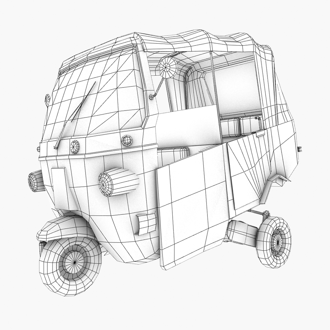 3d bajaj jakarta rickshaws