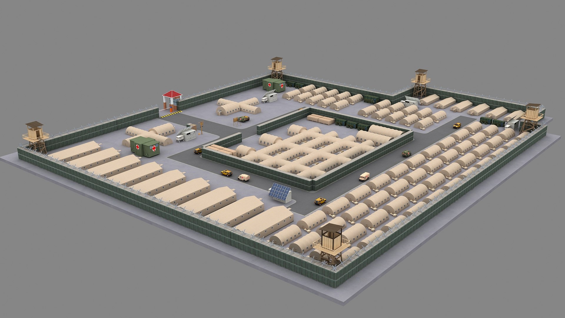 3D Military Base Security Area Model - TurboSquid 2380027