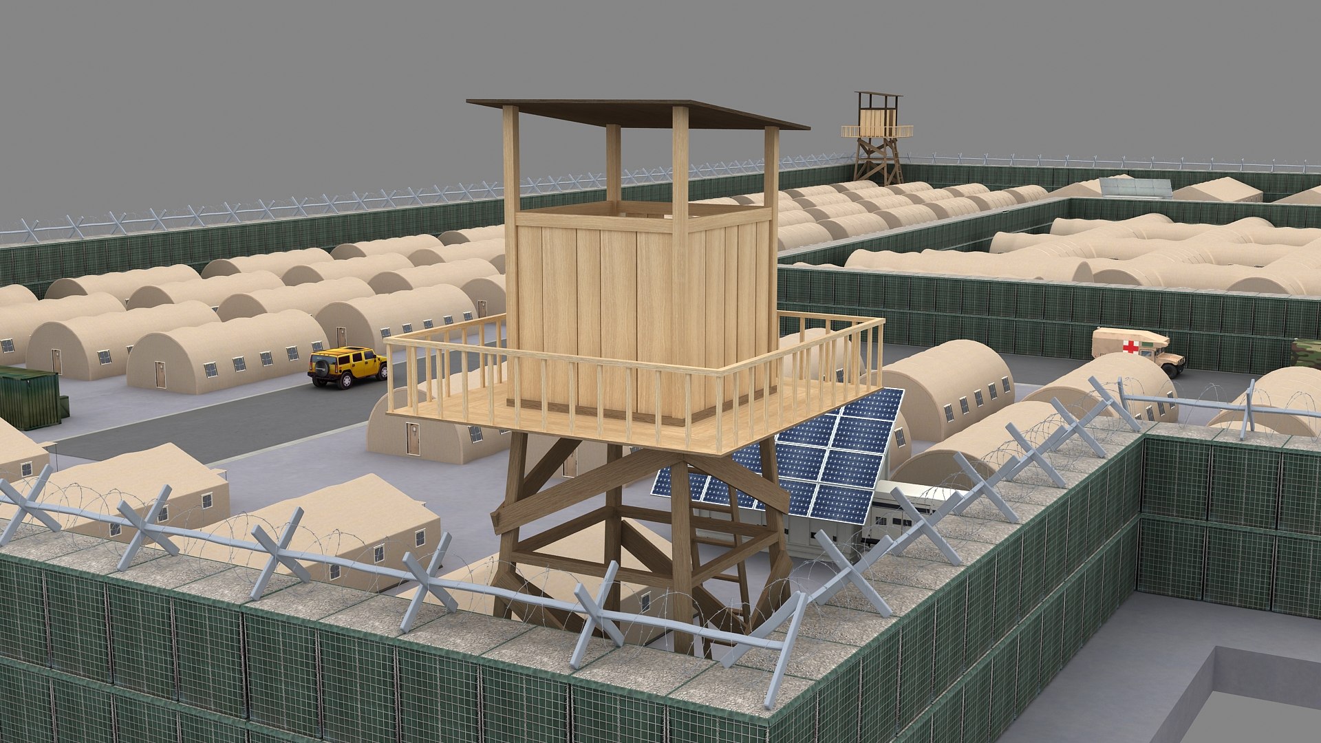 3D Military Base Security Area Model - TurboSquid 2380027